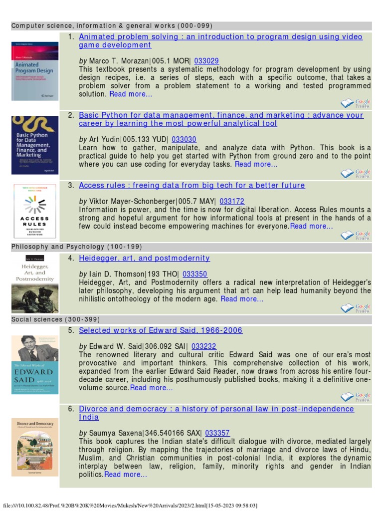 Read More... : Computer Science, Information & General Works (000-099 ...