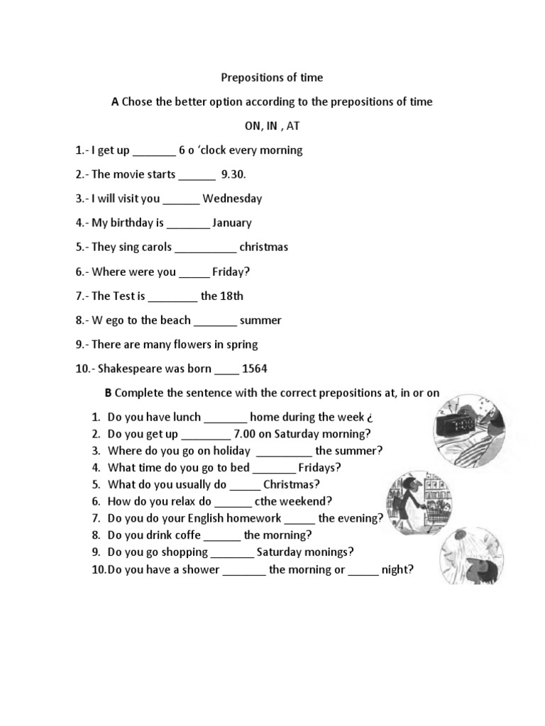 Prepositions of Time 2nd | PDF