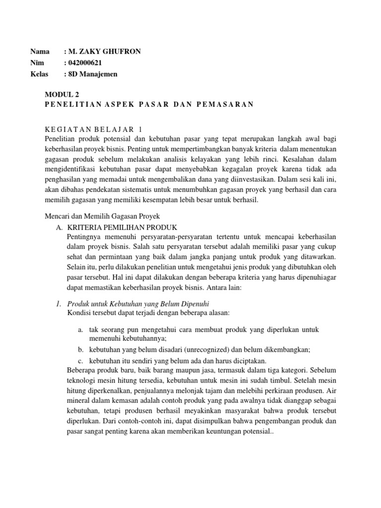 Resume Modul 2 - M. Zaky Ghufron - 042000621 - 8D Manajemen.. | PDF