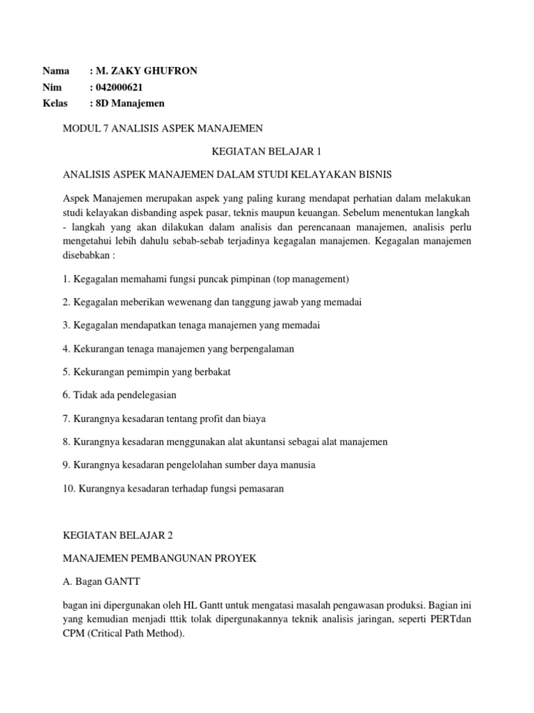 Resume Modul 7 - M. Zaky Ghufron - 042000621 - 8D Manajemen.. | PDF | Pengelolaan Keuangan & Uang