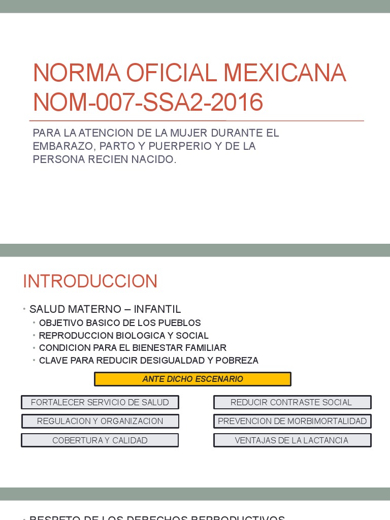 Norma Oficial Mexicana Nom-007-Ssa2-2016 | PDF | El embarazo | Parto