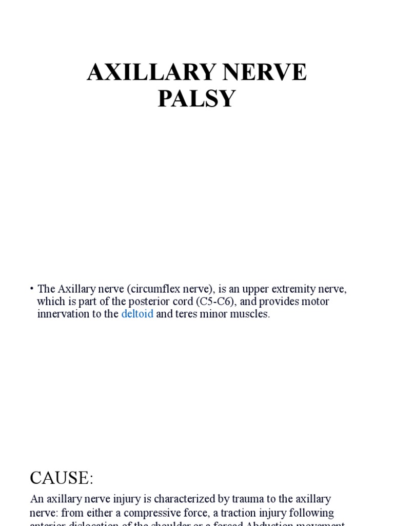 Axillary Nerve Palsy | PDF | Anatomical Terms Of Motion | Shoulder