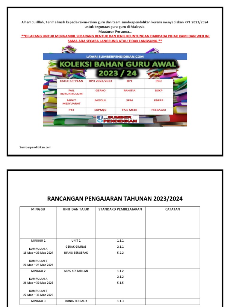 rpt-2023-PJ-Tahun-4-KSSR-Semakan | PDF