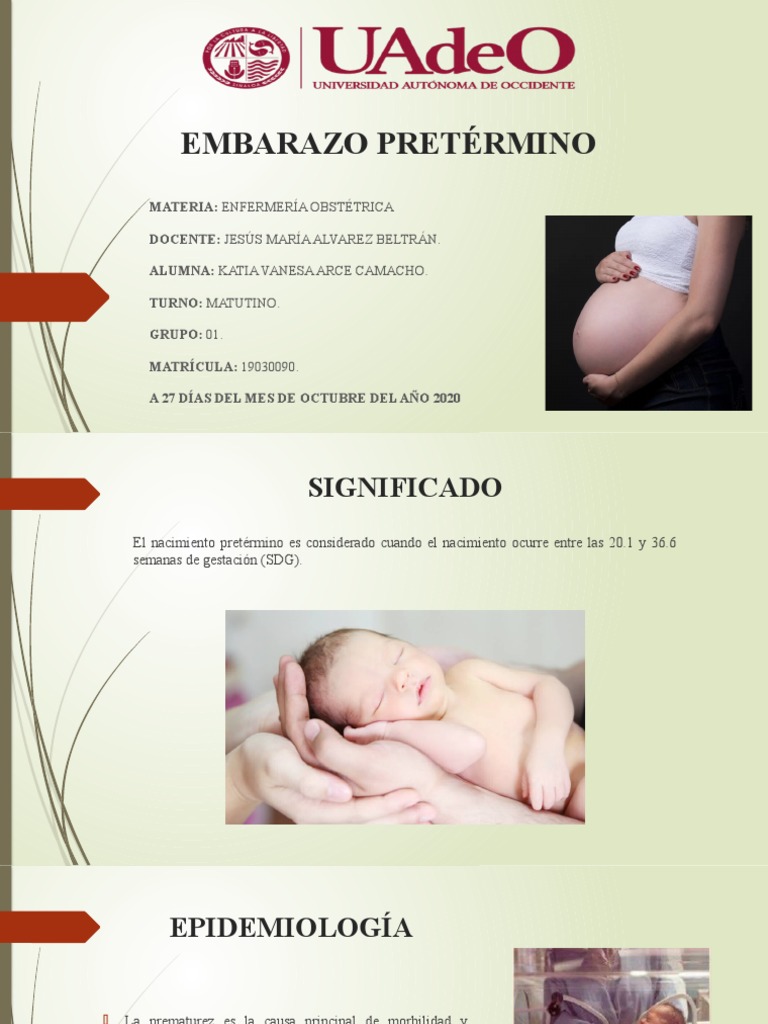 EMBARAZO PRETÉRMINO | PDF | Parto prematuro | Parto