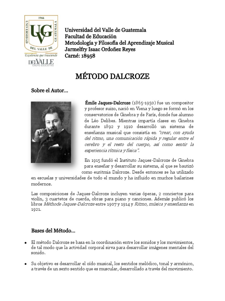 Método Dalcroze | PDF