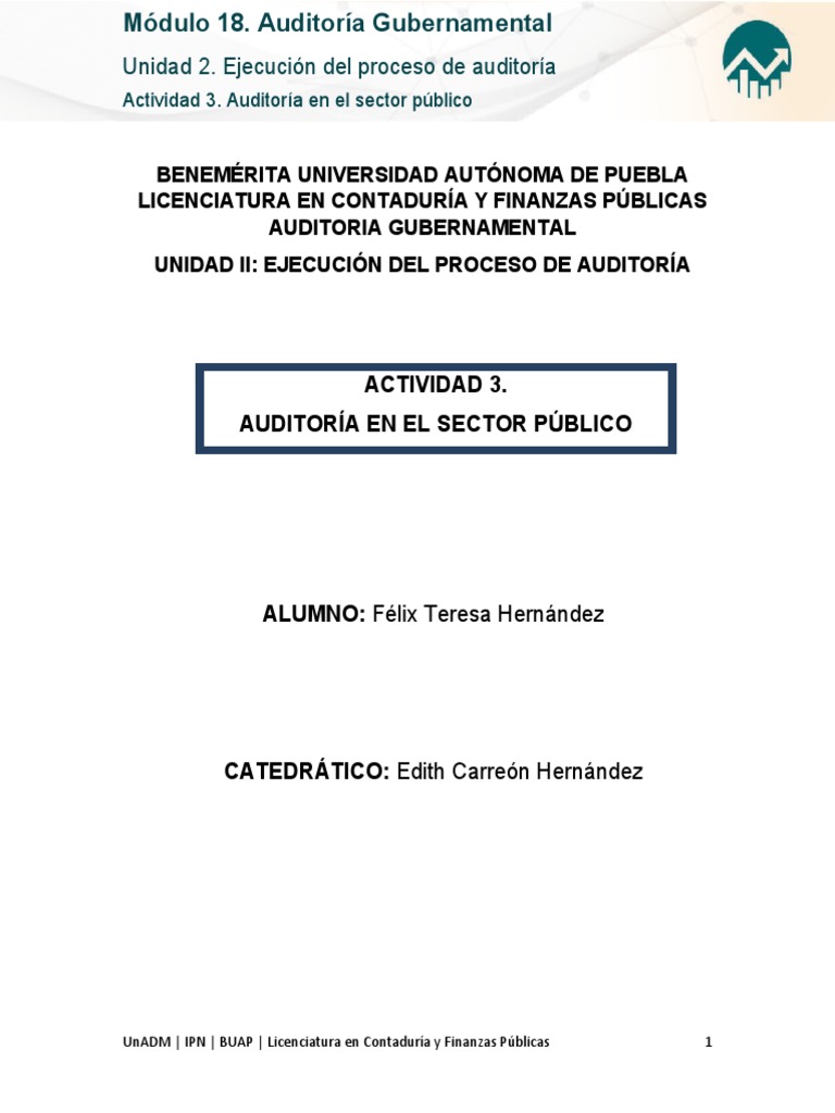 M18 U2 A3 Felix-Teresa | PDF | Auditoría | Business
