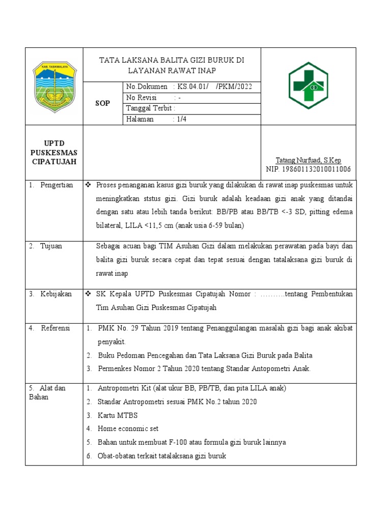 Sop - Tatalaksana Gibu Ranap | PDF