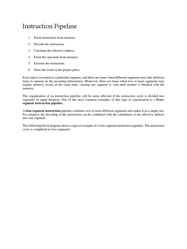 Instruction Pipeline PDF | PDF
