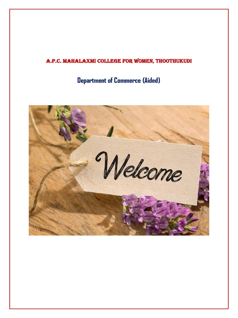 A.P.C. Mahalaxmi College Commerce Overview | PDF