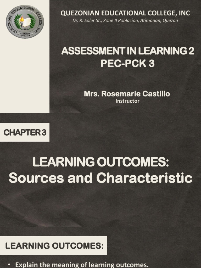 Learning Outcomes | PDF | Teachers | Learning