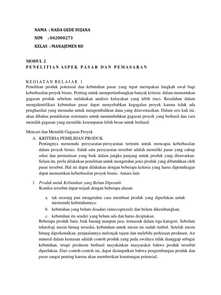 Resume Modul 2 - Nada Gede - 042000273 - 8D Manajemen | PDF | Seni
