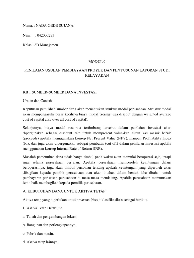 Resume Modul 9 - Nada Gede - 042000273 - 8D Manajemen | PDF