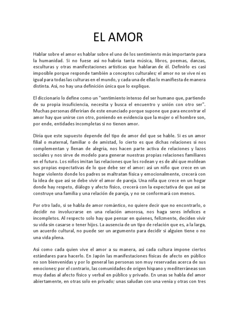 El Amor | PDF | Salud y bienestar