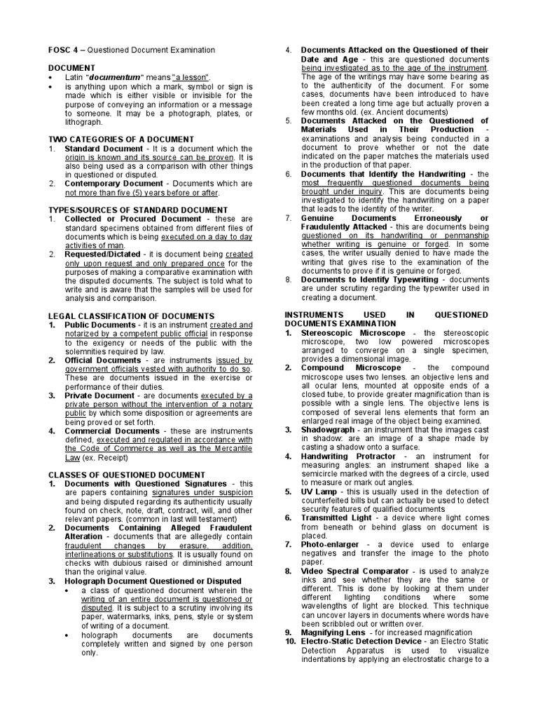Questioned Document Examination Guide | PDF