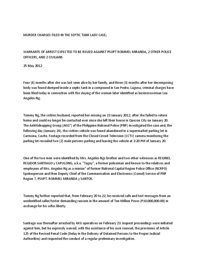 MURDER CHARGES-WPS Office | PDF | Miranda Warning | Crime & Violence