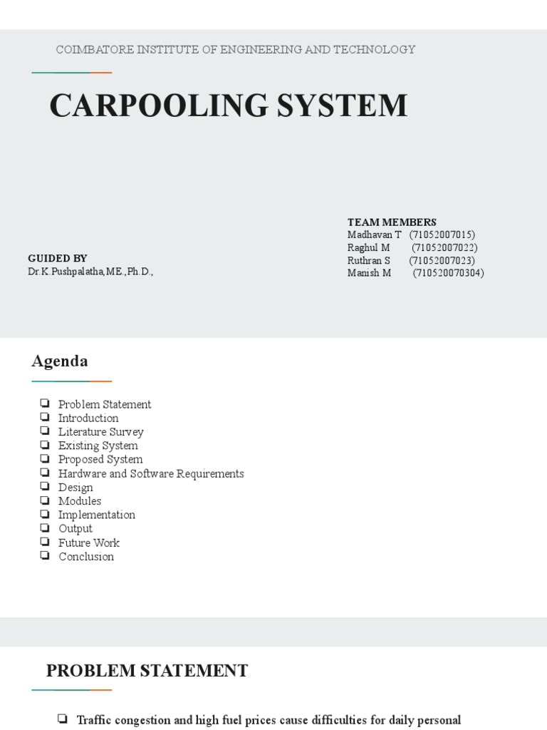 Carpooling System Final Review | PDF | Computing | Software