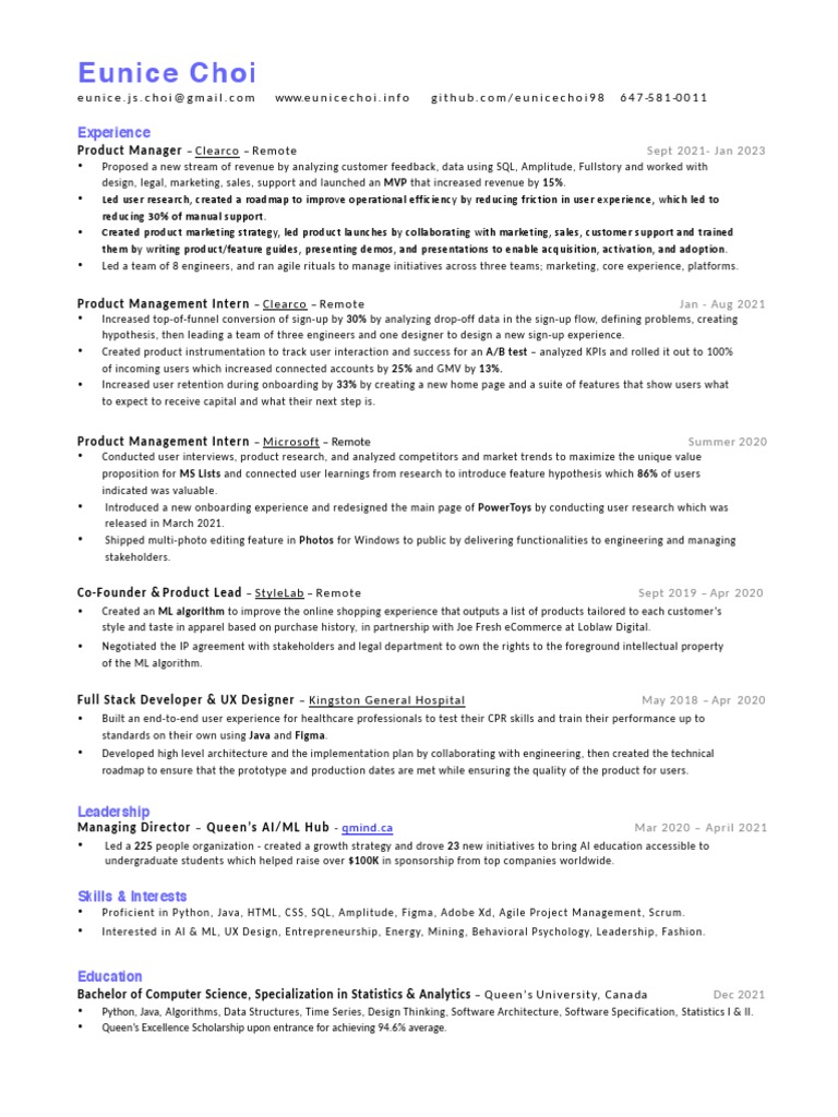 Eunice Choi CDL GVA Resume | PDF | Marketing | Computing