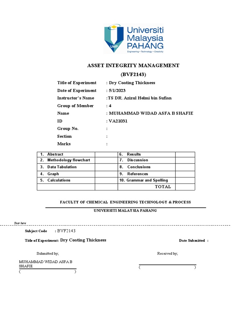 Dry Coating Thickness Test | PDF