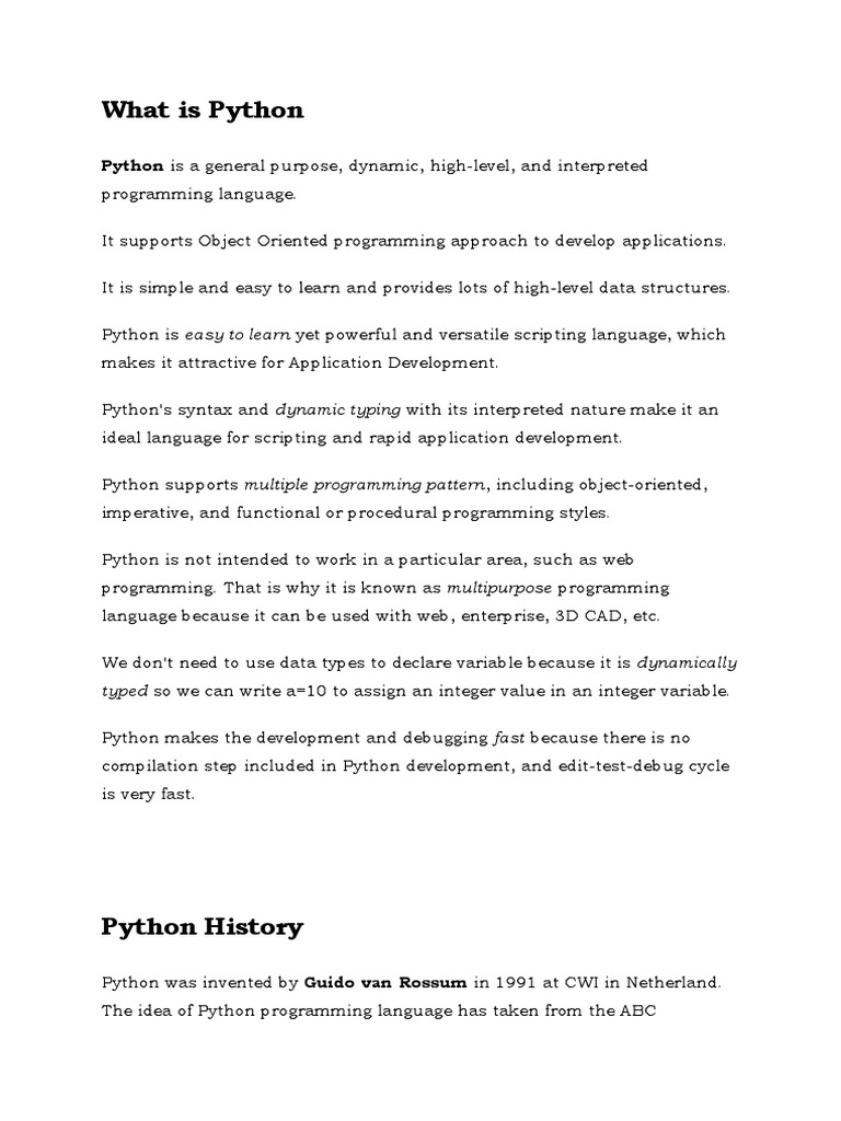 01 Introduction Pdf Python Programming Language Computer Programming 