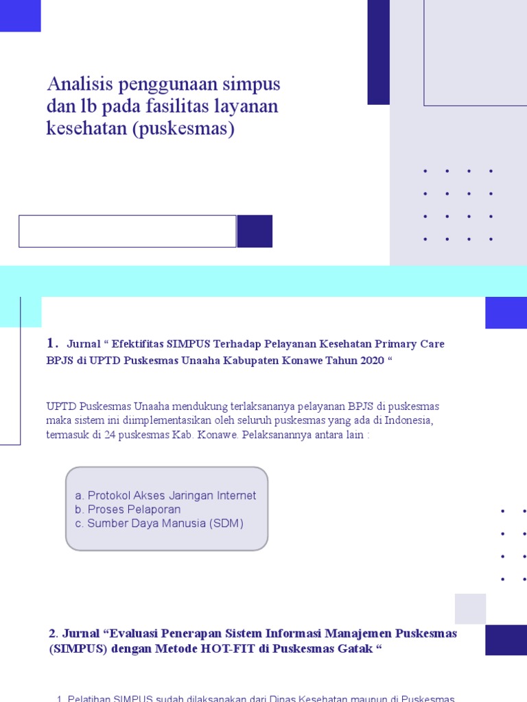 Analisis Penggunaan Simpus Dan LB Pada Fasilitas Layanan Kesehatan ...