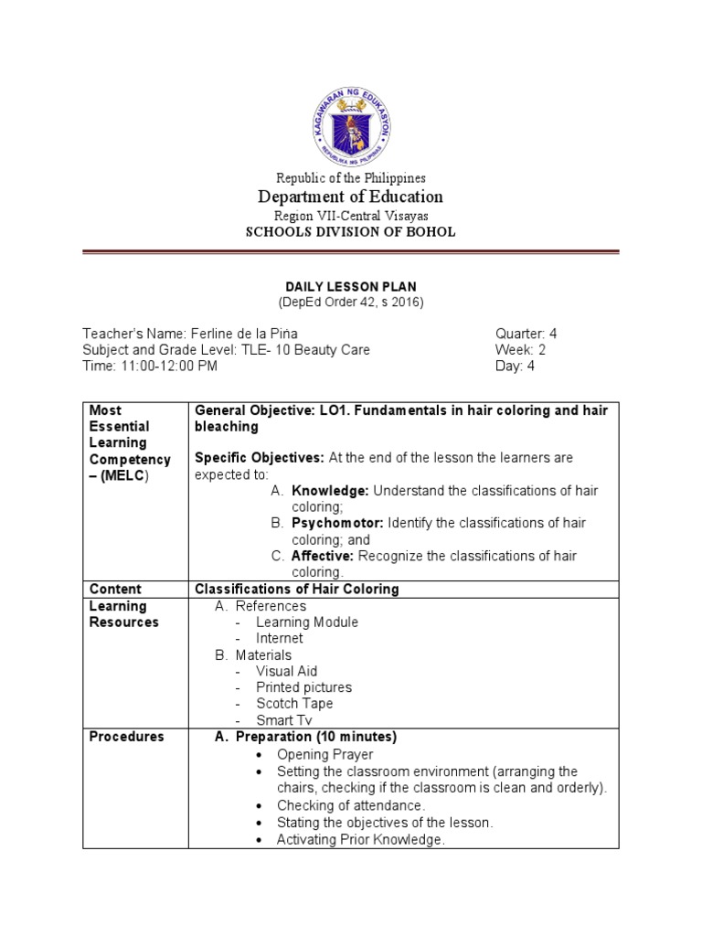 DepEd Hair Color Guidelines for Teachers | PDF | Learning