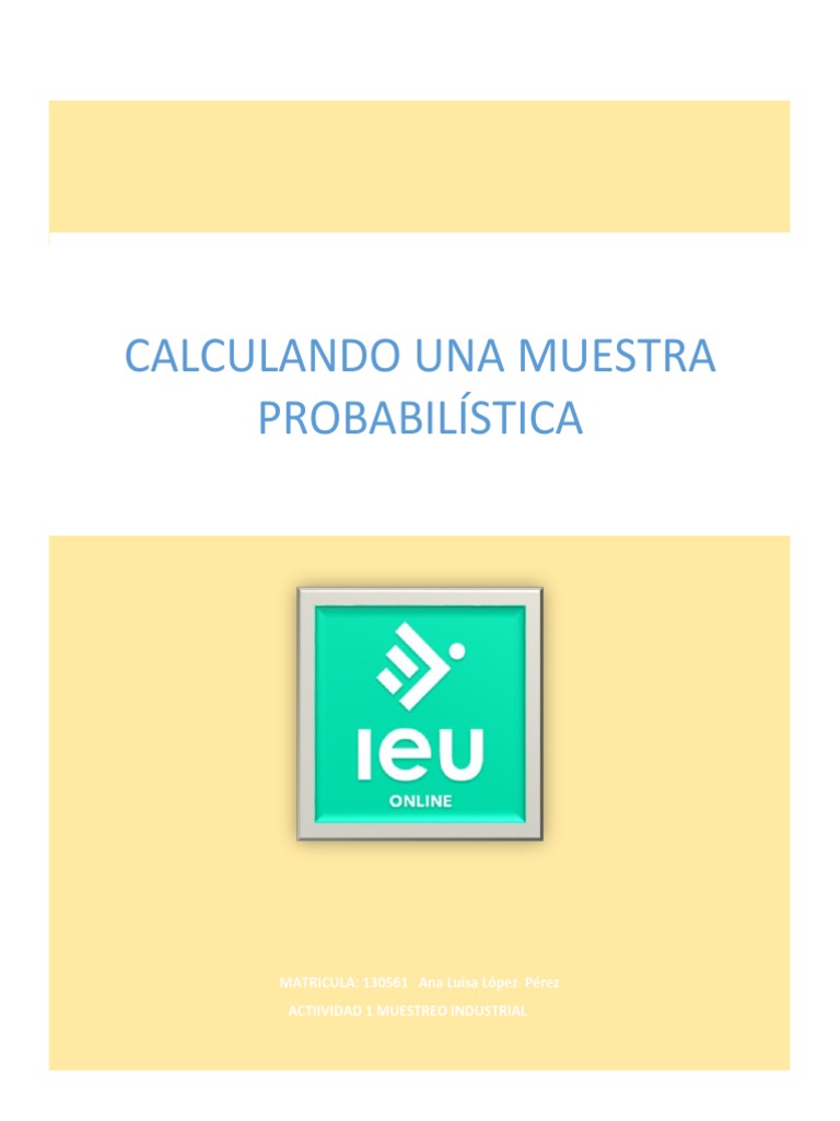 ACT. 1 Calculando Muestra Probabilistica | PDF | Probabilidad | Refresco