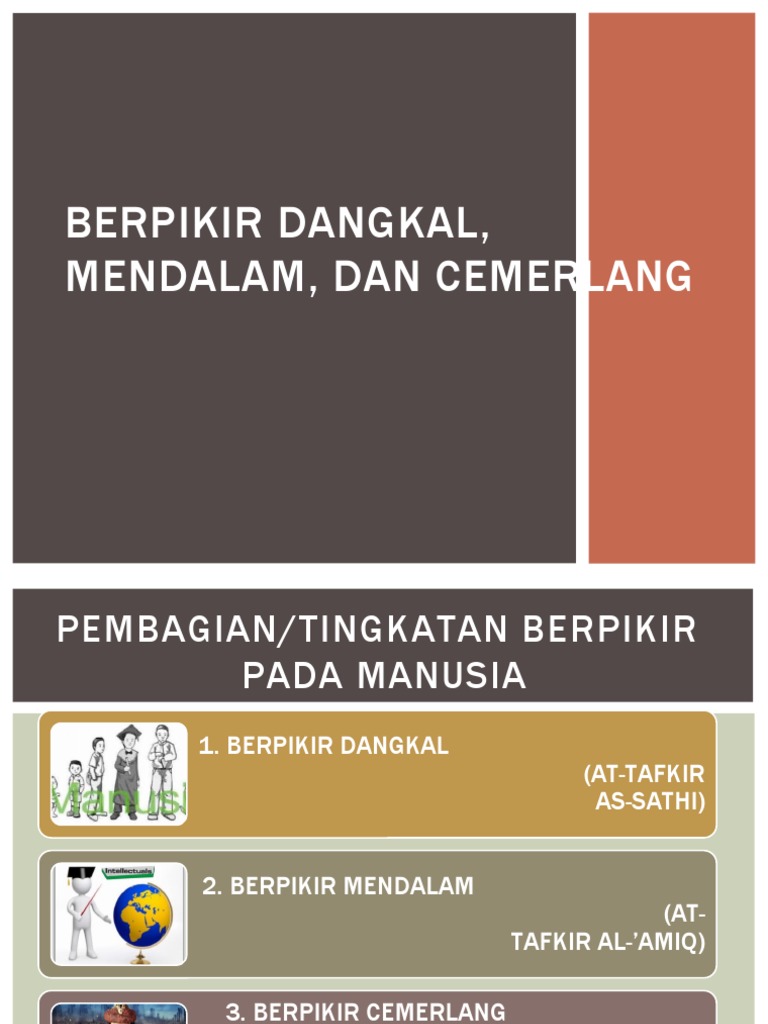 Berpikir Dangkal, Mendalam, Dan Cemerlang | PDF