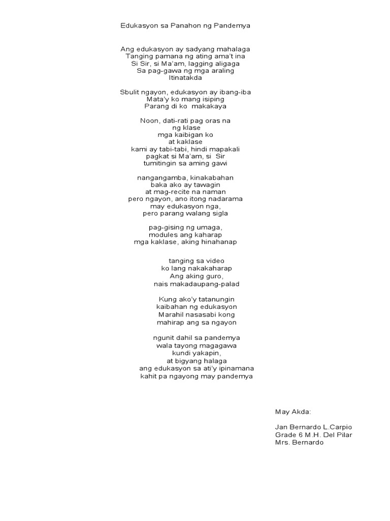 Edukasyon Sa Panahon NG Pandemya | PDF