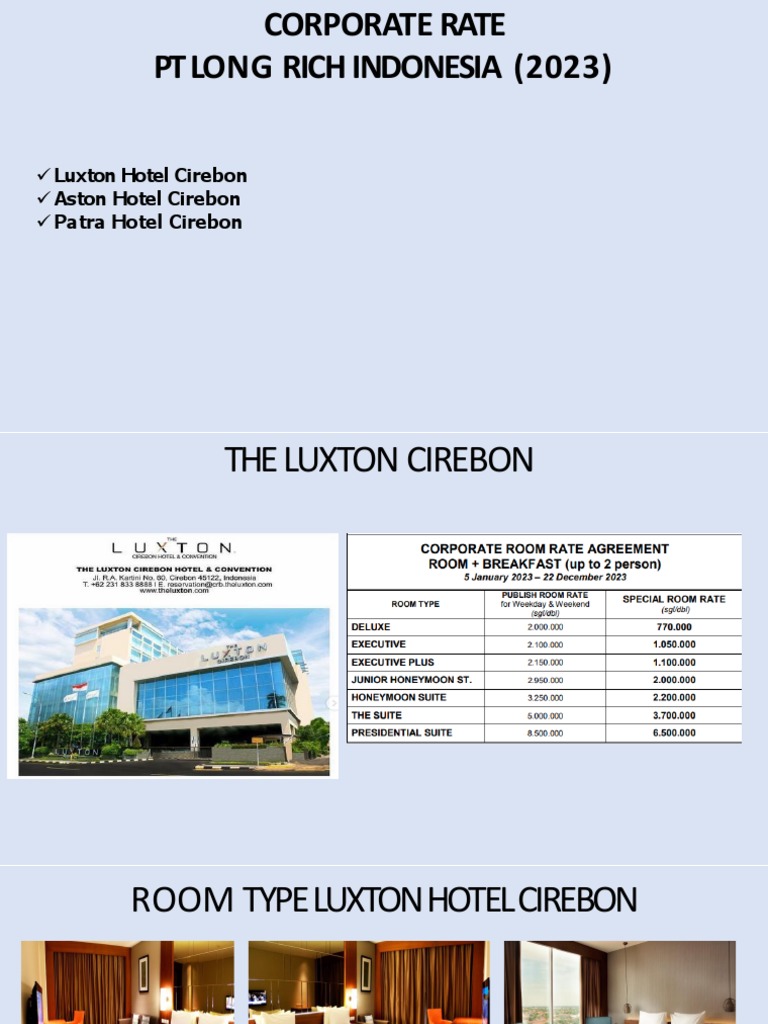 Corporate Rate Jan-Dec 2023 PDF | PDF | Hospitality Industry | Hotel