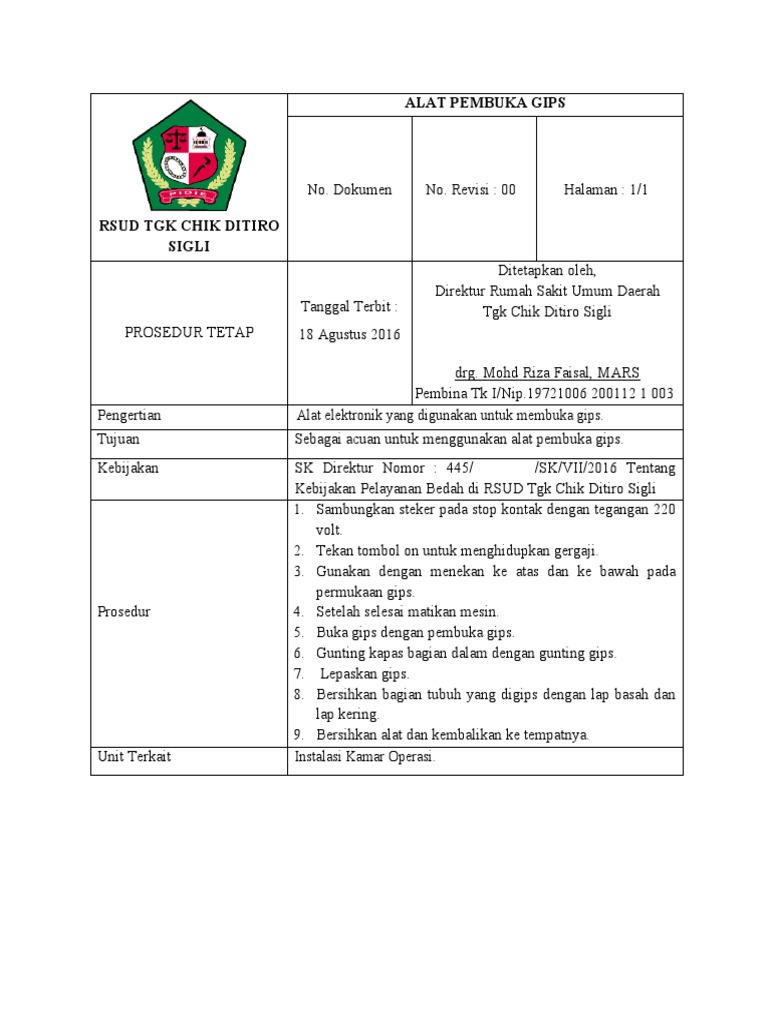 Alat Pembuka Gips | PDF