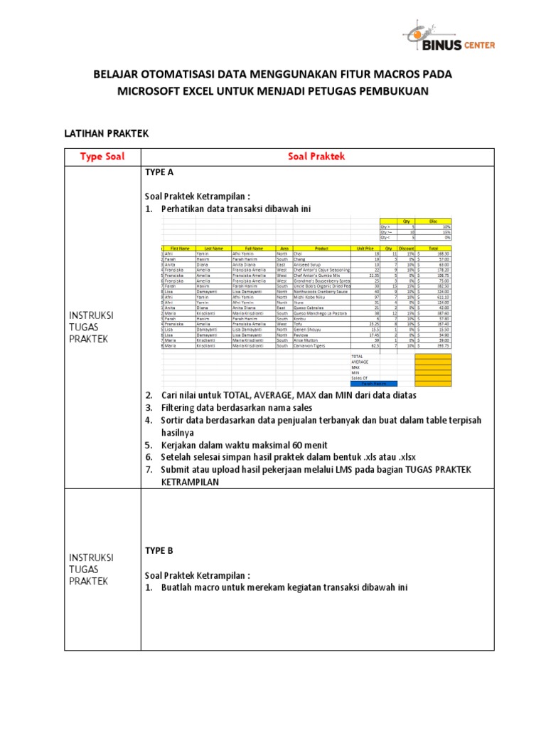 (Tugas Praktek) Belajar Otomatisasi Data Menggunakan Fitur Macros Pada Microsoft Excel Untuk ...
