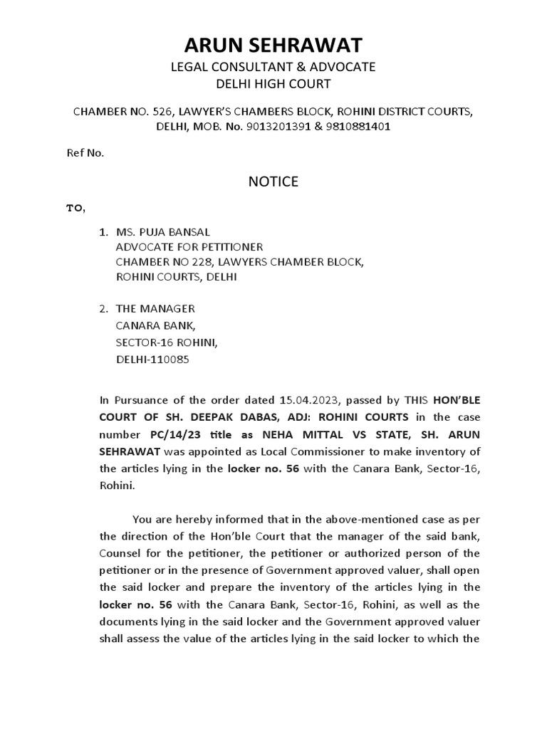 Local Commissioner Notice | PDF