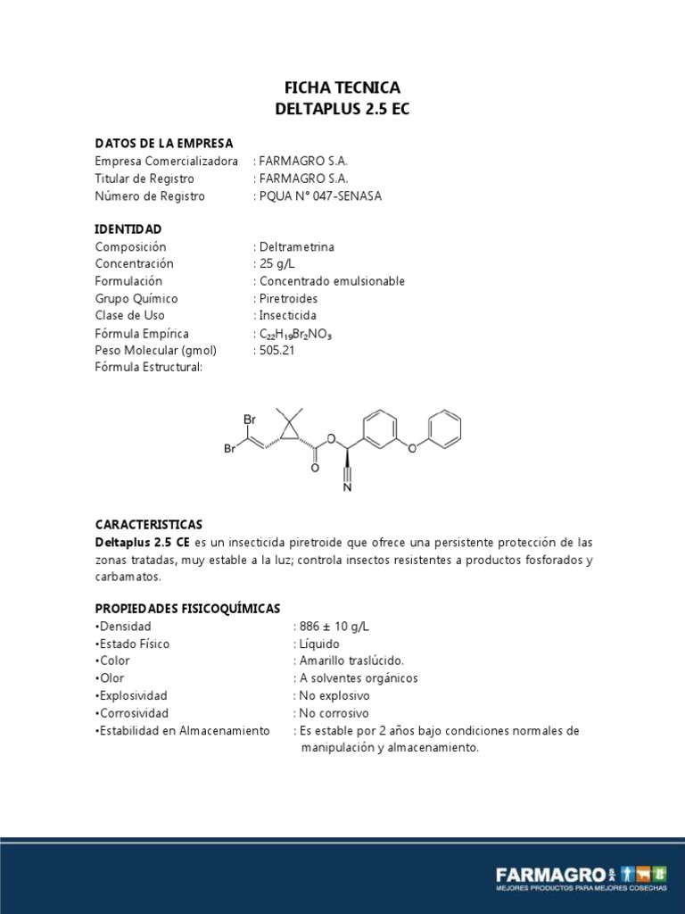 Deltaplus - Ficha Técnica | PDF | Insectos | Insecticida