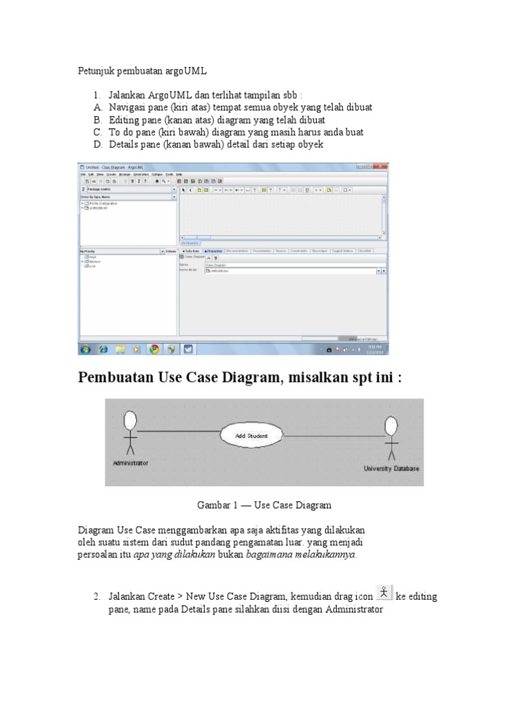 Petunjuk Pembuatan argoUML | PDF