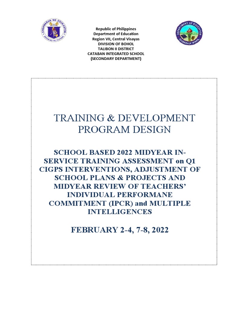 2022 Midyear In-Service Training Plan | PDF | Learning | Teachers
