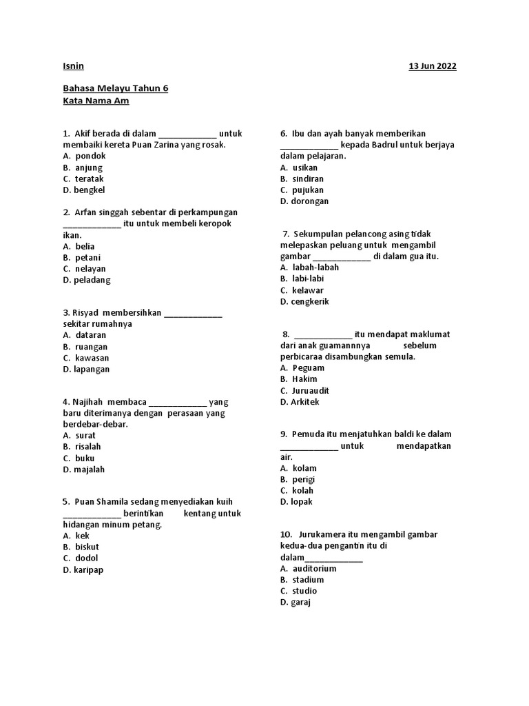 Bahan Relief Tahun 6 | PDF
