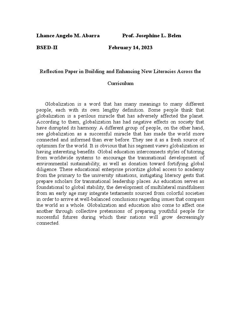 Activity 1 in Building and Enhancing New Literacies Across The ...