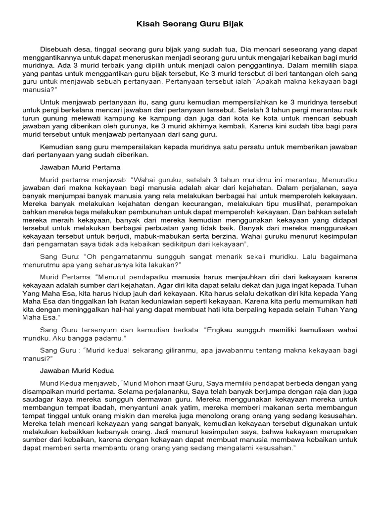 Kisah Guru Bijak | PDF