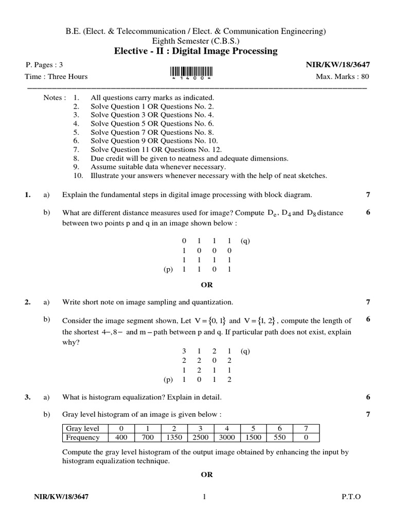 Elective - II: Digital Image Processing | PDF | Data Compression | Signal Processing