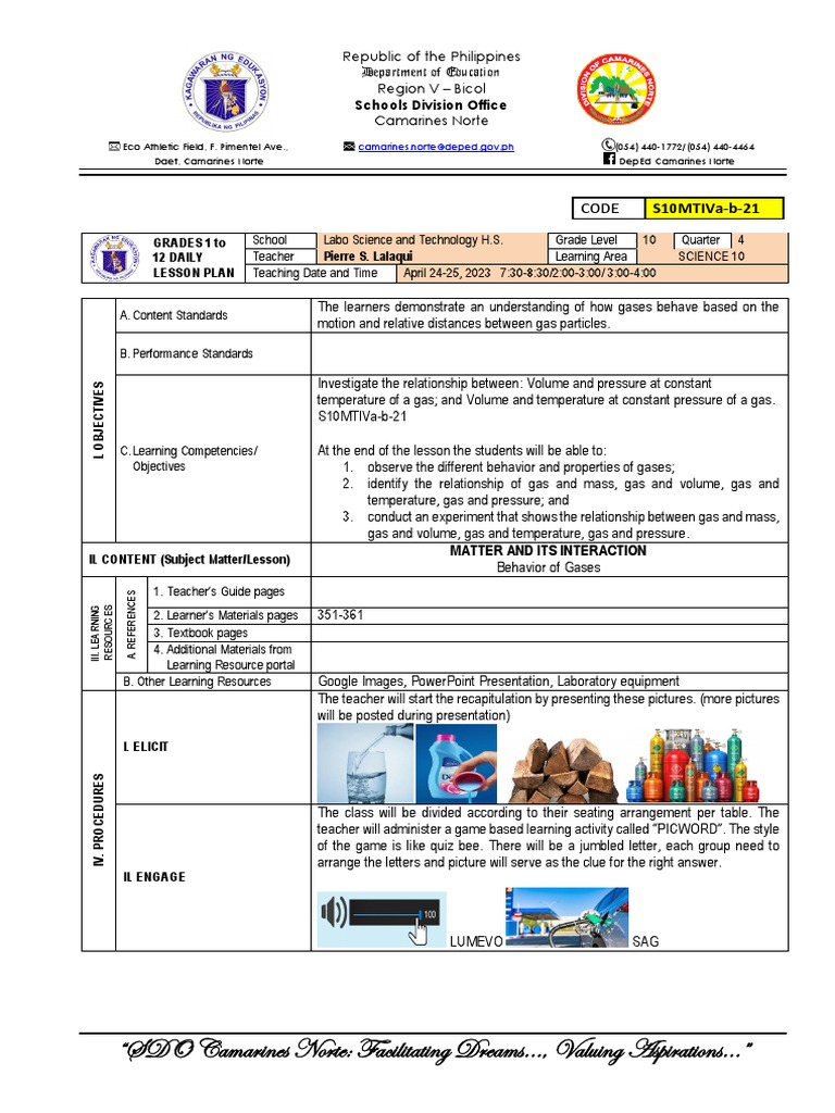 q4 Behavior of Gases | PDF | Gases | Pressure