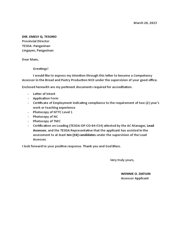 Assessor Letter | PDF