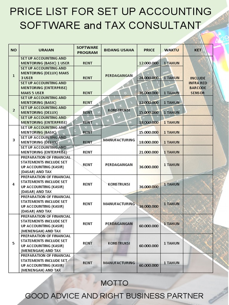 Price List Accounting Service and Tax PDF | PDF | Accounting | Business
