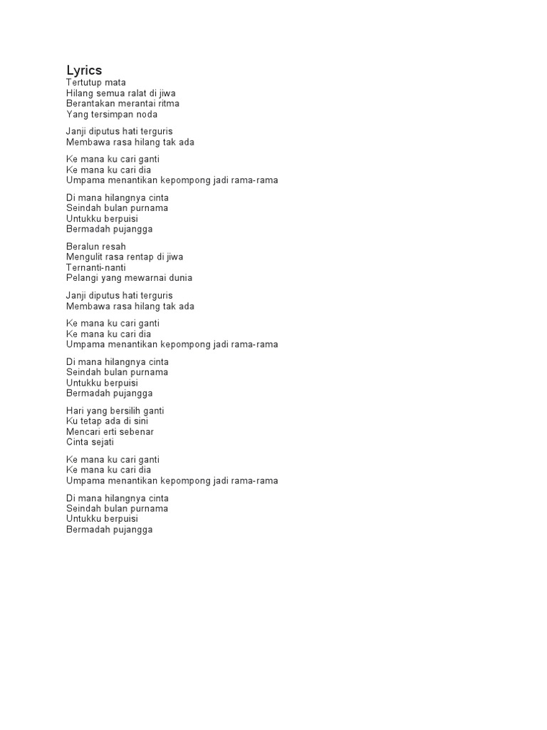 Lagu cinta sejati.docx | PDF