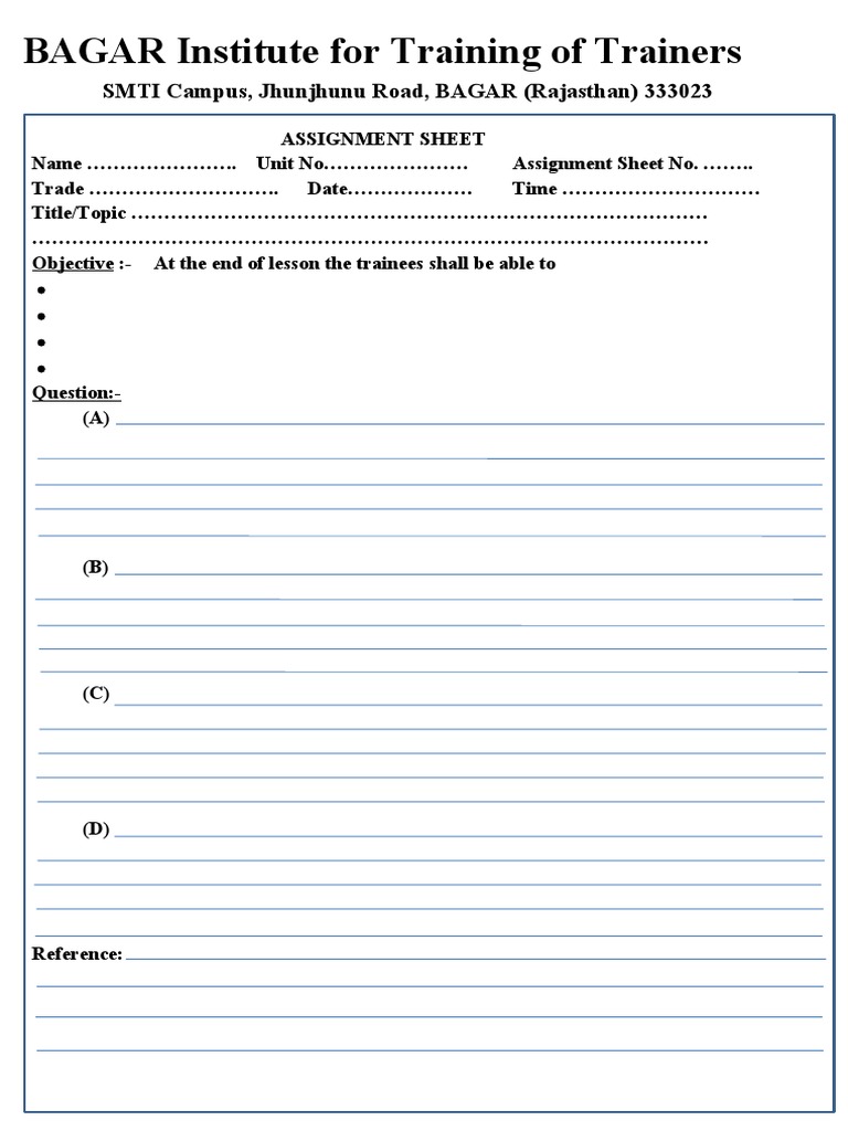 Assignemnt Sheet | PDF