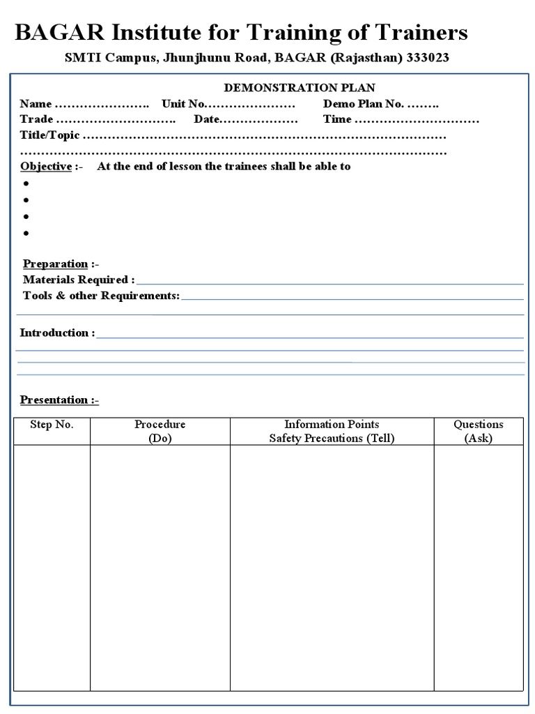 Demonstration Plan | PDF