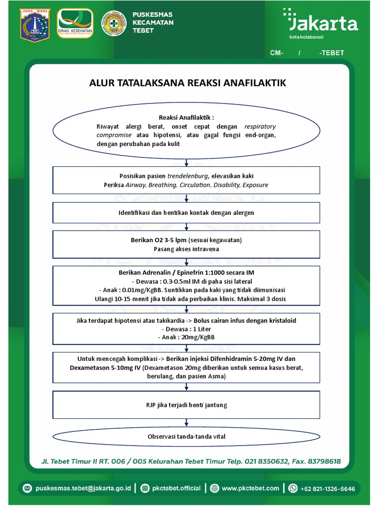 Poster Alur Tatalaksana Reaksi Anafilaktik | PDF