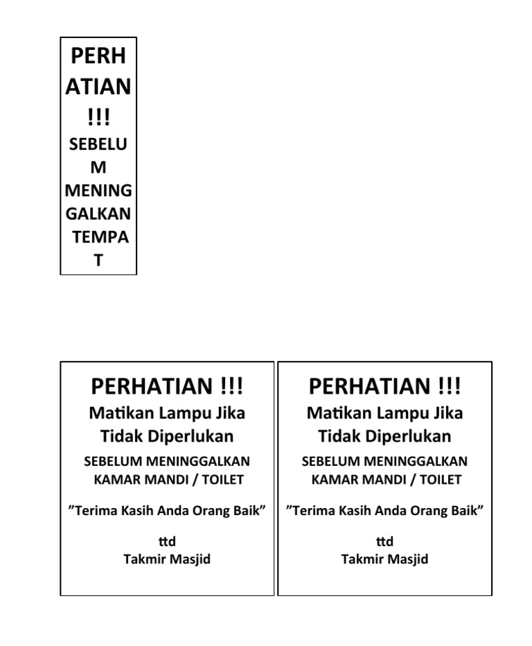 Tulisan Himbauan-Perhatian | PDF