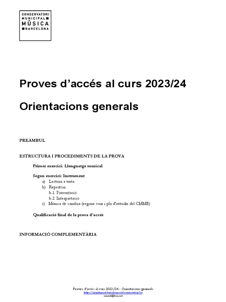 Orientacions Generals 2023 2024 | PDF