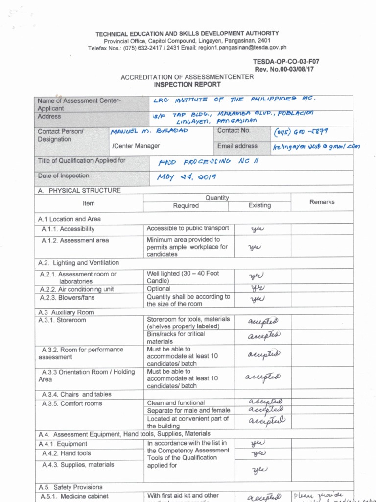 Inspection Report FOP | PDF