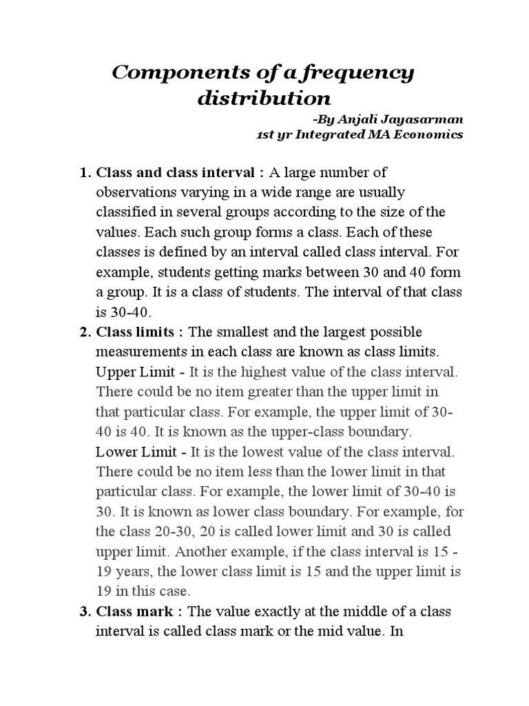 Components of A Frequency Distribution | PDF